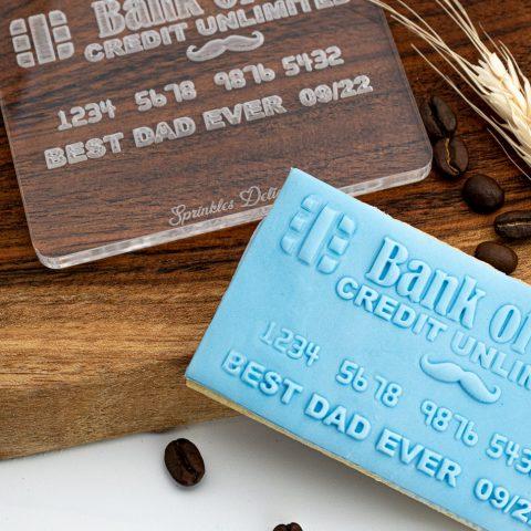 Bank of Dad Credit Card Raised Cookie Stamp, Australian Made, High ...