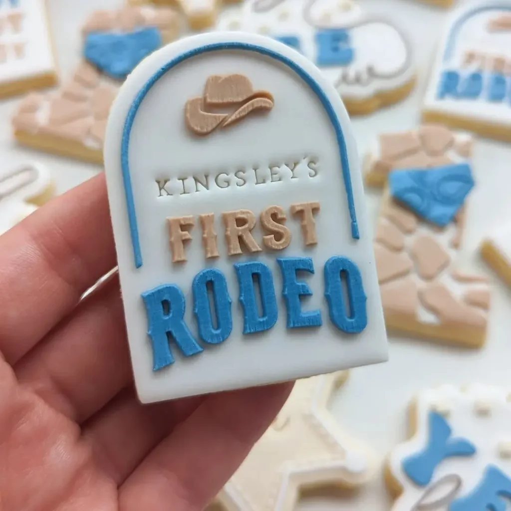 First Rodeo Cookie Stamp | Cookie Cutters, Cookie Stamps, Fondant ...