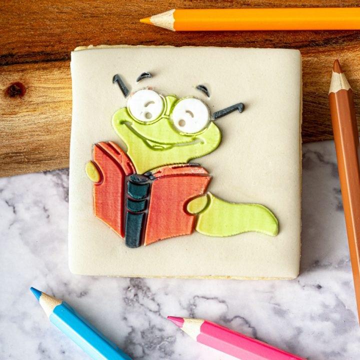 Bookworm Cookie Stamp (Raised), Australian Made, High Quality - Cookie ...