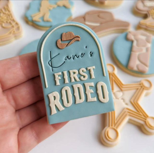 First Rodeo Raised Cookie Stamp | Cookie Cutters, Cookie Stamps ...
